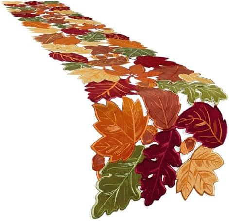 Amazon.com: Fall Harvest Table Runner 13"x70", Cutwork Applique ...