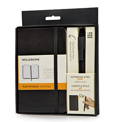 Moleskine Pocket Notebook and Classic Click Roller Pen - 0.5mm (Bundle ...