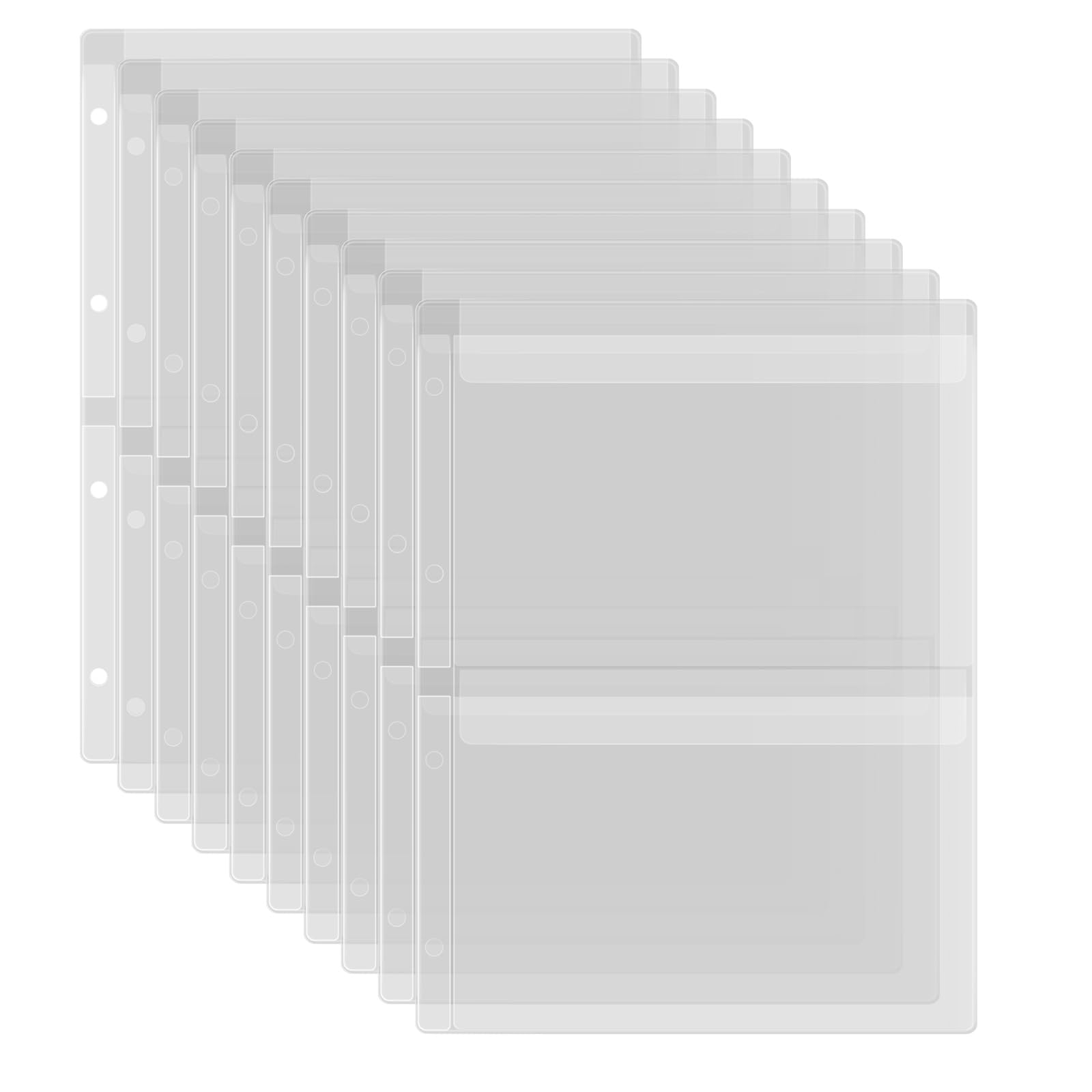 Amazon.com : BAOFALI 10 Pack A4 Plastic Binder Pockets, 4 Holes ...