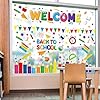 Amazon.com: Whaline 9 Sheet Back to School Window Clings Colorful ...