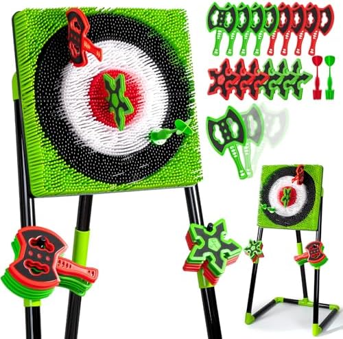 Amazon.com: Axe Throwing Target Game for Backyard with 8 Throwing Axes ...