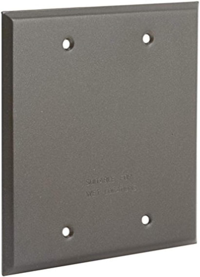 TayMac BC200S Weatherproof Metallic Device Cover, Blank, Two Gang, Gray ...