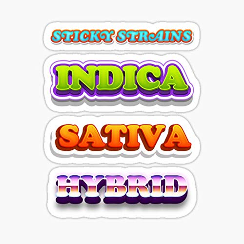 Amazon.com: Indica, Sativa, Hybrid Stickers Sticker - Sticker Graphic ...
