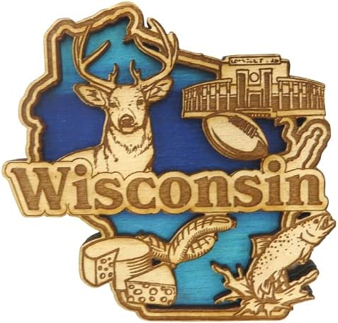 Amazon.com: Flagline Wisconsin - Acrylic State Map Refrigerator Magnet ...
