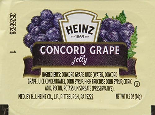 Amazon.com : Heinz Grape Jelly Single Serve Packet (0.5 oz Packets ...