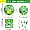 Amazon.com: 96 Pcs Tennis Party Supplies for 24 Guests Tennis Ball ...