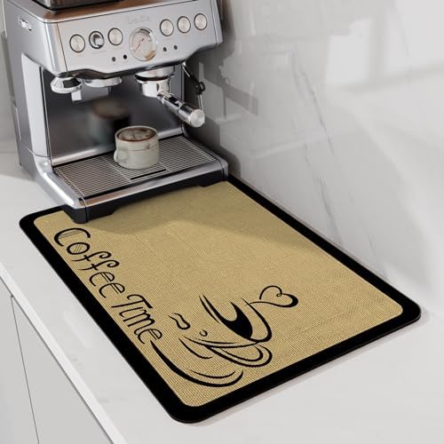 LIMNUO Coffee Mat Super Absorbent Dish Drying Mat Coffee Bar ...