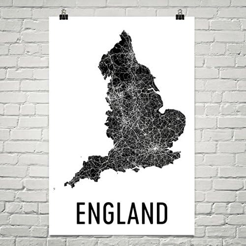 Amazon.com: England Map, Map of England, England Print, England Wall ...