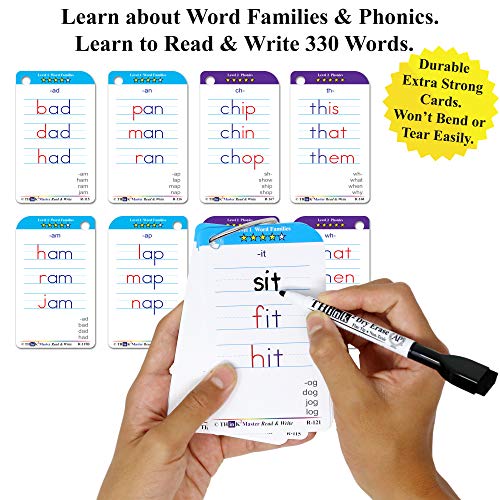 THINK2MASTER Premium 186 Laminated Alphabet, Sight Words & Phonics ...
