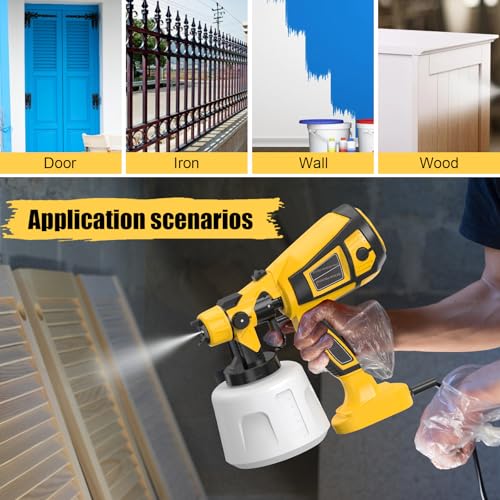 Electric Paint Sprayer, 800W Fence Paint Sprayer with 1400ML Container ...