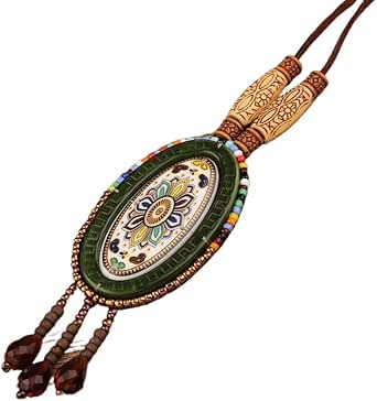 Amazon | [HUFFA] エキゾチックなエスニックスタイルのネパールジュエリーレザーネックレス - 手織りのレトロなボヘミアンデザイン ...