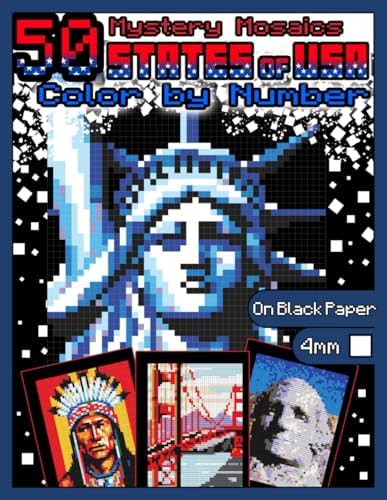 Amazon.com: Mystery Mosaics Color by Number: 50 States of USA: Pixel ...