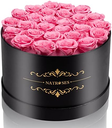 Amazon.com: NATROSES Forever Preserved Roses in a Box, 100% Real Roses ...