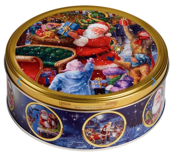 Amazon.com: Jacobson's Christmas Cookie Tins - Santa Scenes 5.29OZ ...