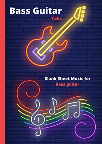 Amazon.com: Bass Guitar Tabs: Blank Sheet music pages with Tab lines ...
