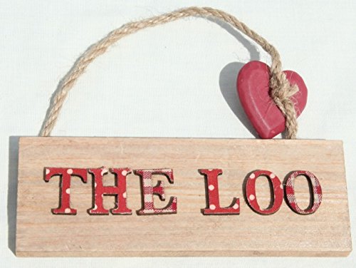 Rustic country cottage style wooden loo hanging sign : Amazon.ca: Home