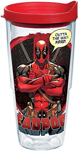 Amazon.com | Silver Buffalo Marvel Deadpool Stainless Steel Tumbler ...