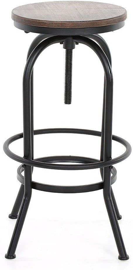KOSMI.FR - Industrieller schwarzer Metallhocker, Barhocker mit Schraube ...