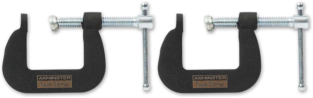 Linic 3" (75mm) G Clamps, Pair, Black, Silver : Amazon.co.uk: DIY & Tools