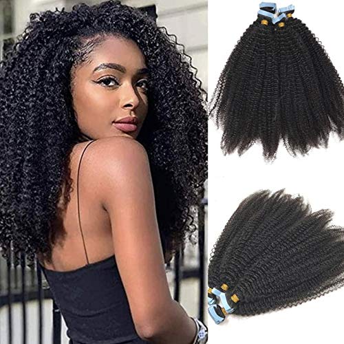 Amazon.com : RJHAIR 4B 4C Kinky Curly Tape In Human Hair Extensions ...