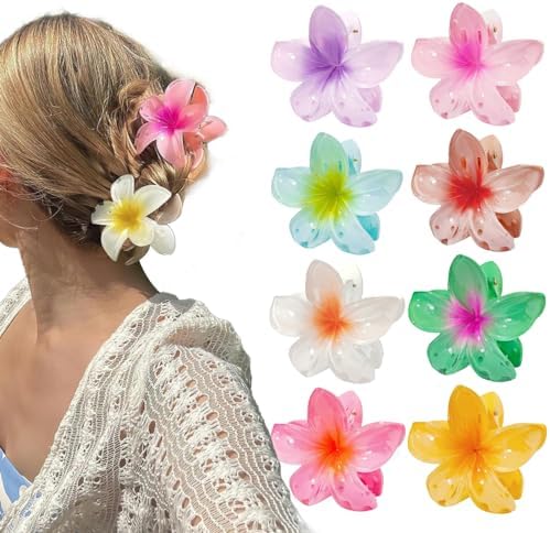 Amazon.com : GQLV Flower Hair Claw Clips-4PCS for Thick Hair,Strong ...