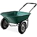 Amazon.com: Green Dual-Wheel Home Utility Yard Wheelbarrow Garden Cart ...