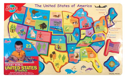 Shure - Chunky World United States Map Puzzle : Amazon.in: Toys & Games