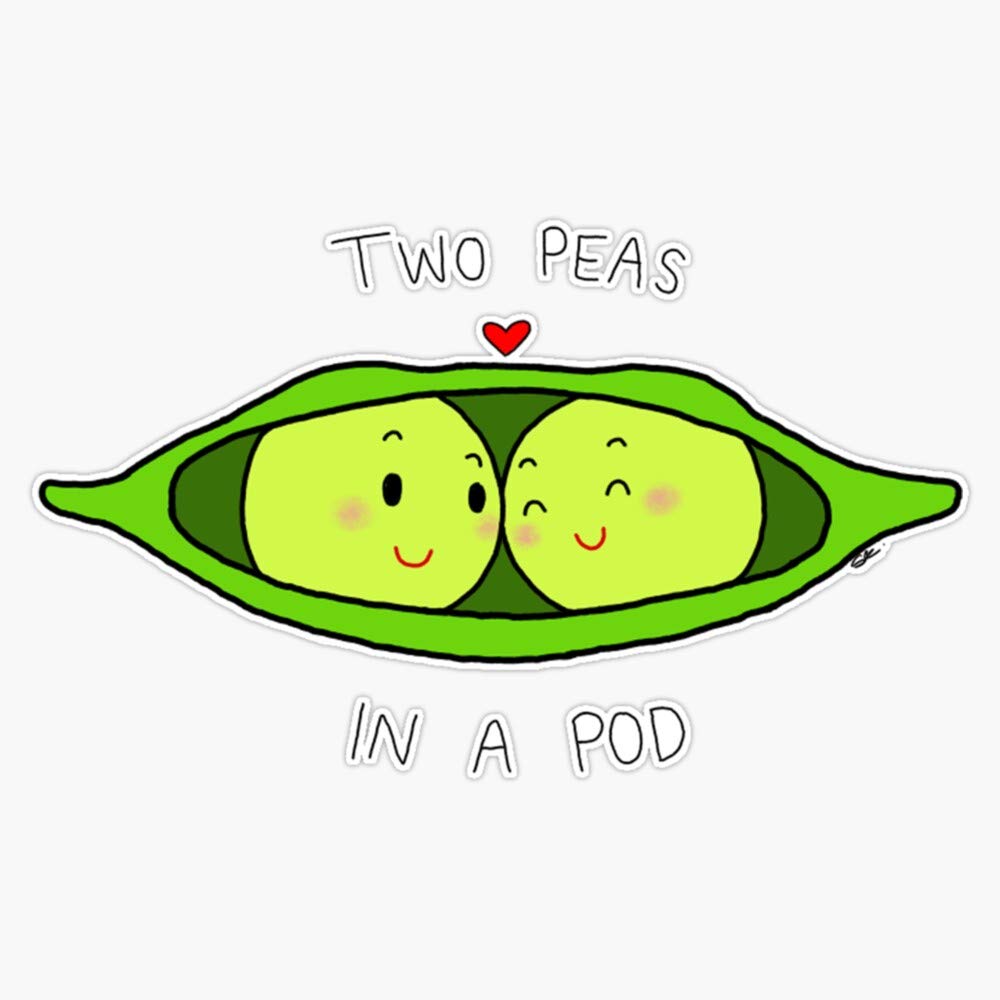 Amazon.com - Two Peas in A Pod - White Edition Sticker Vinyl Bumper ...