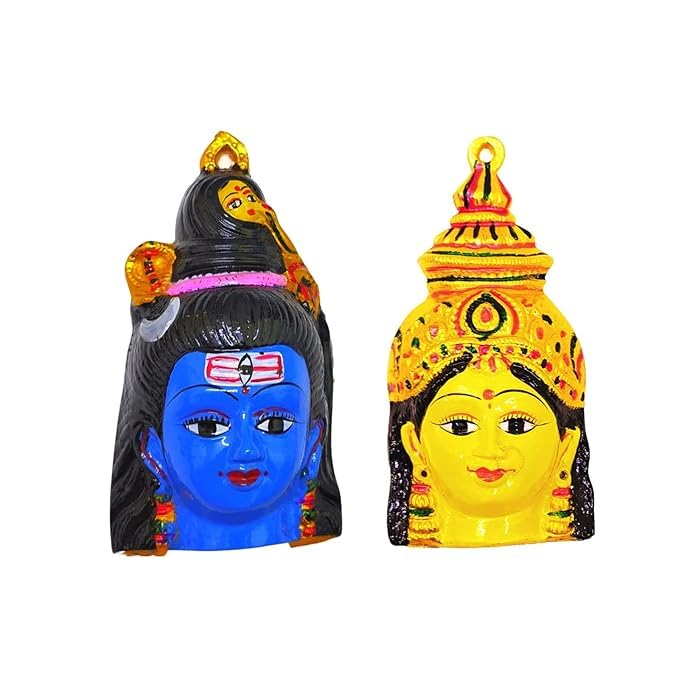 Buy Shiva Parvati Face Idol for Pooja Room- Shiv Gowri Face- Shiva Face ...