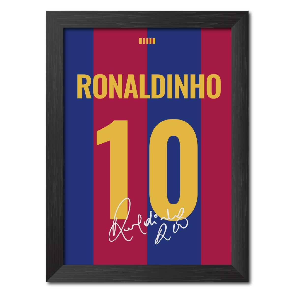 TenorArts Ronaldinho Poster Frame Barcelona Jersey Laminated Photo ...