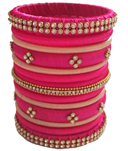 Buy Pink silk thread bangles by Manali Creations.... Size 2.10 at Amazon.in