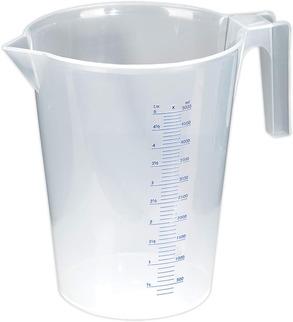 Draper 5L Measuring Jug with Flexible Spout | Plastic Jug with Lid ...