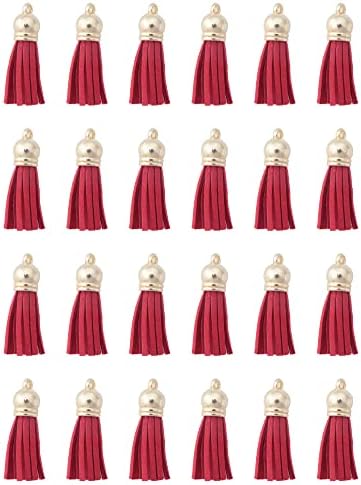 Amazon.com: Ruwado 30 Pcs Keychain Leather Tassels with Gold Caps Hole ...