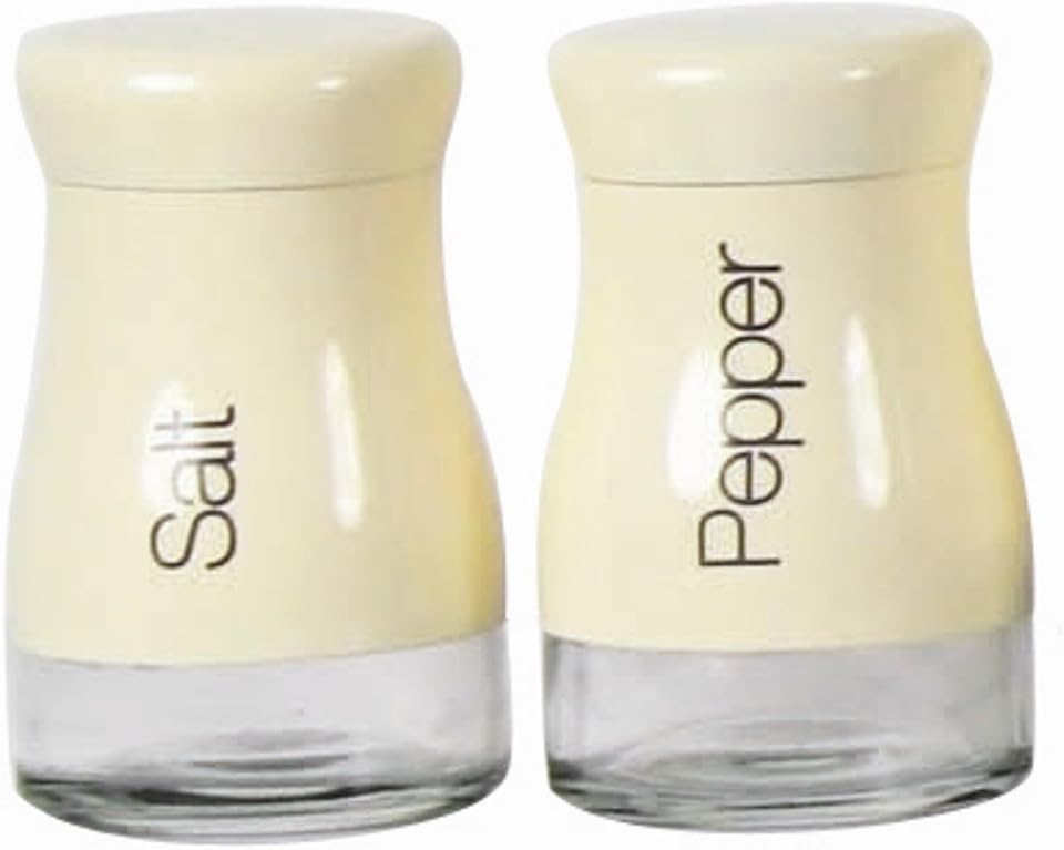 Sabichi Salt and Pepper Set, Glass, Cream : Amazon.co.uk: Home & Kitchen