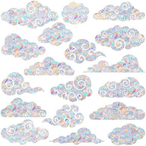 Amazon.com: AREAWA Rainbow Cloud Window Clings - 18 Pc Non-Adhesive ...