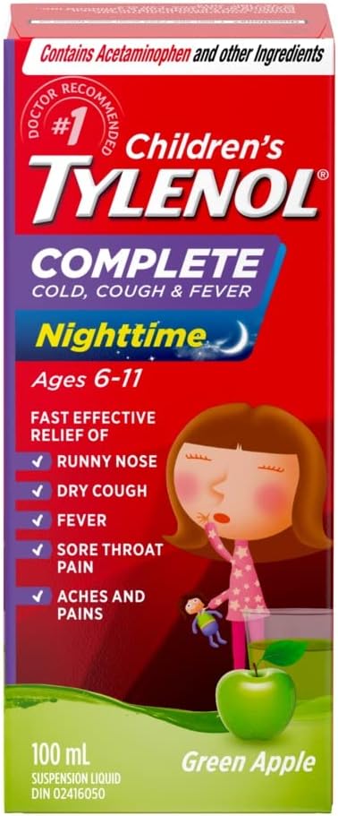TYLENOL Children’s Complete Cold, Cough & Fever Suspension Liquid ...