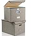 Amazon.com: Collapsible File Box with Lid [2-Pack] Decorative Documents ...
