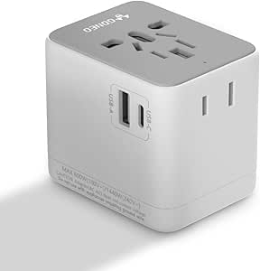 GONEO Travel Adapter Worldwide Universal Plug No Fuse Required with 2 ...