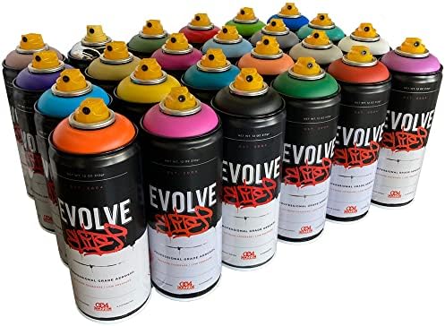 Evolve Elite 24 pack, Low Pressure - Assorted Colors - 12 oz Spray Paint Cans - Amazon.com