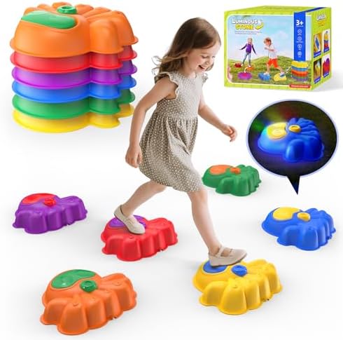 Light Up Stepping Stones for Kids, 6 Pcs Durable Non-Slip Toddler ...