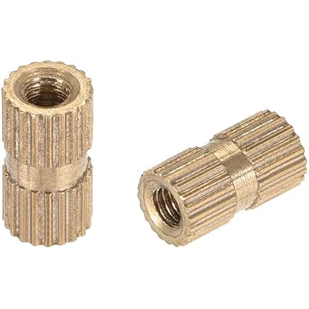 Amazon.com: uxcell Knurled Insert Nuts, M3 x 10mm(L) x 5mm(OD) Female ...