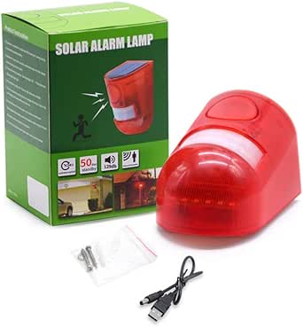 Amazon.co.jp : 太陽警告灯 防犯ライト 屋外 防水 防犯アラーム 129dB 人感センサー LEDフラッシュ 泥棒防止 盗難防止 ブザー音 警告アラーム 点滅ライト 防犯ライト ...