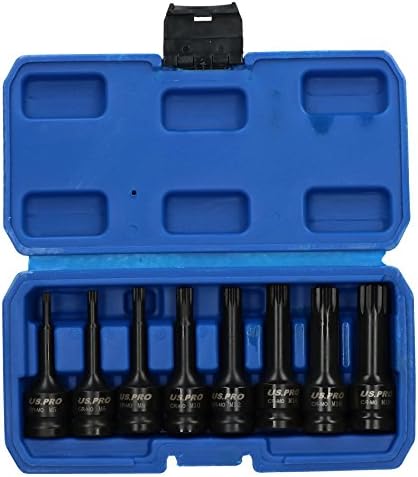 KIRXST 1/2 Inch Impact XZN Bit Socket Set, M5 - M18, 10 Piece 1/2 ...