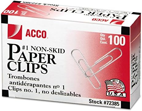 ACCO Clip Estándar, Sujeta Hasta 15 Hojas, 25.5 mm, caja con 100 pzs ...