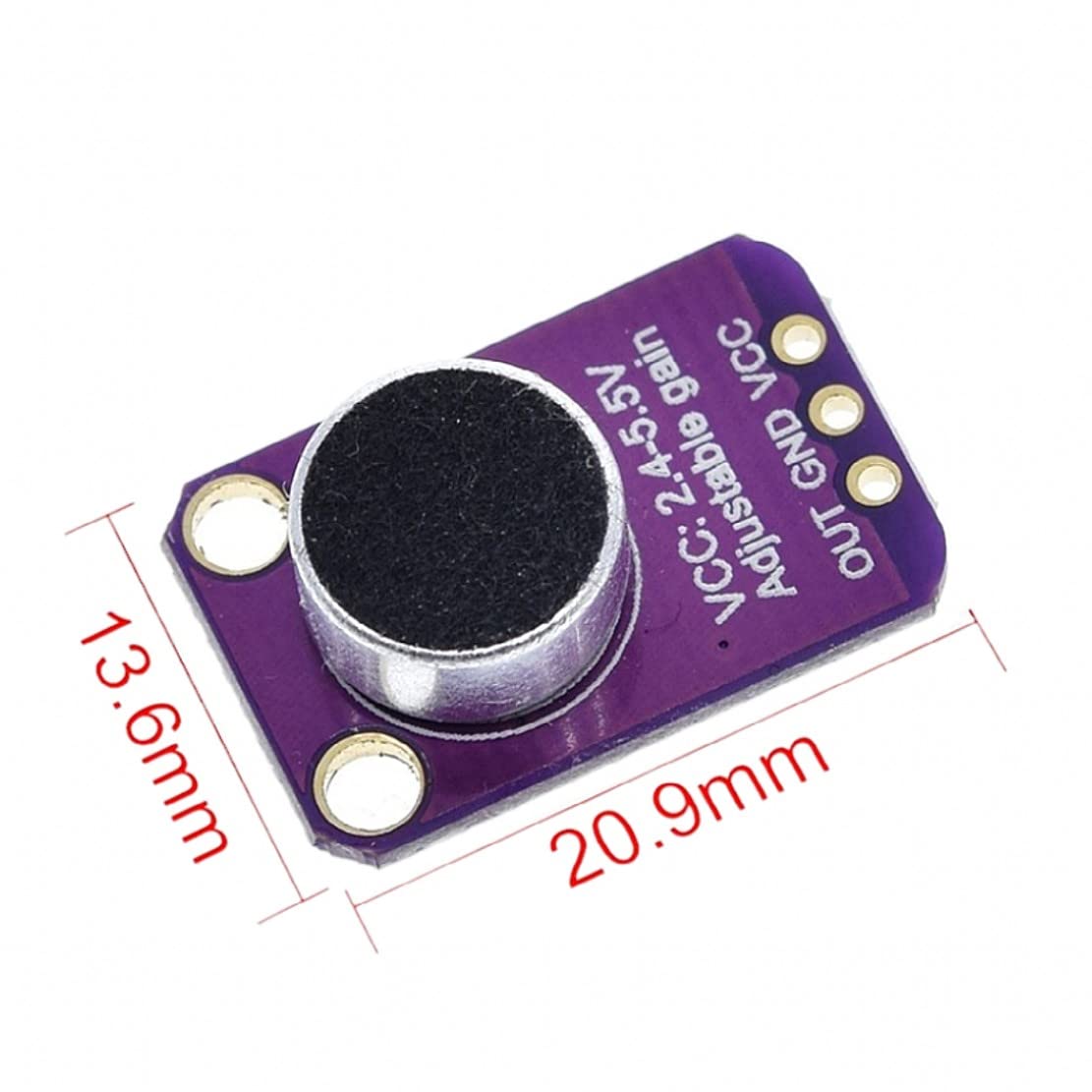 JZK 2PCS GY-MAX4466 Electret Microphone Amplifie, MAX4466 Microphone ...