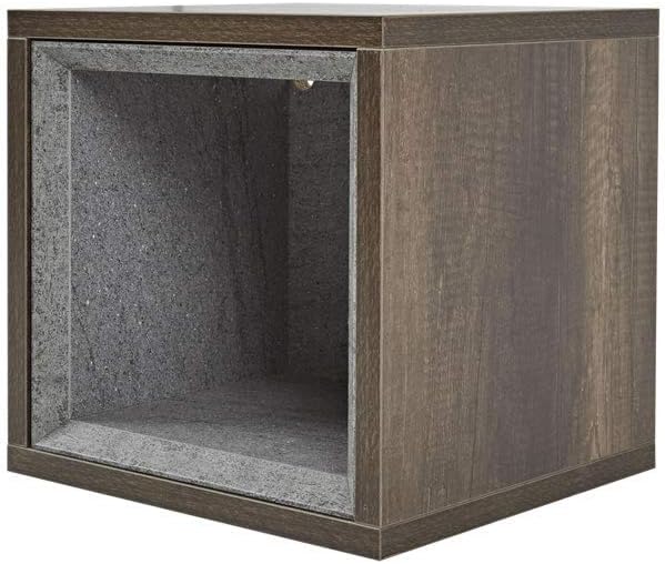 Milano Bexley - 300mm Wall Hung Bathroom Cube Storage Unit - Dark Oak ...