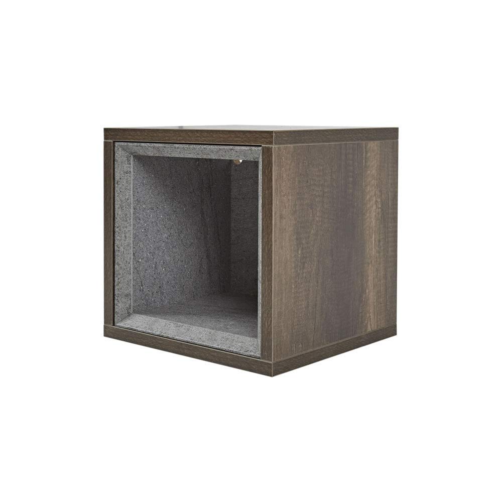 Milano Bexley - 300mm Wall Hung Bathroom Cube Storage Unit - Dark Oak ...