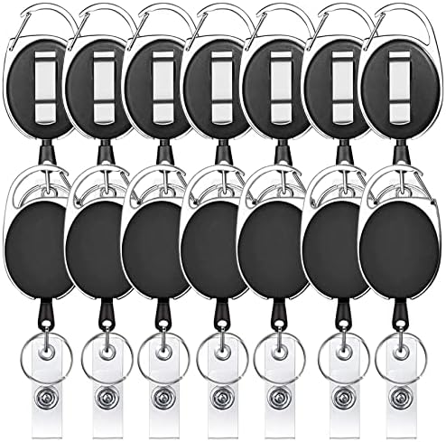 Amazon.com : 14 Packs Viaky Black Heavy Duty Retractable Id Badge ...