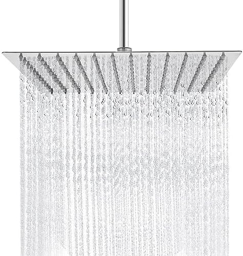 HAUSPROFI Rain Shower Head 12 inch Large Top Spray Square Showerhead ...