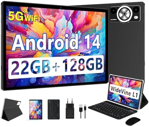 ZIOVO Android 14 Tablet 10 Pulgadas, 22GB RAM+128GB ROM (TF 1TB), 5G ...